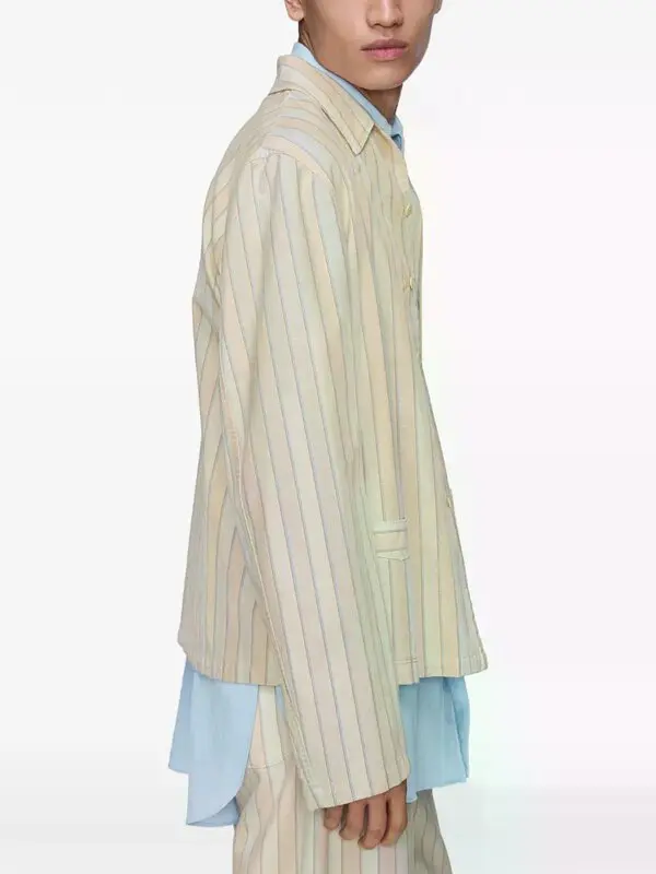 MAISON MARGIELA Striped Long-sleeved Shirt Jacket