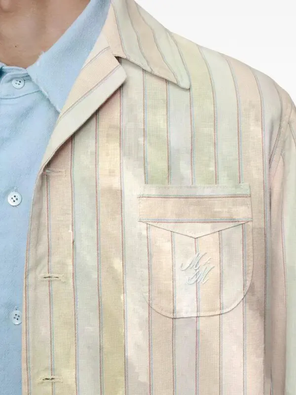 MAISON MARGIELA Striped Long-sleeved Shirt Jacket