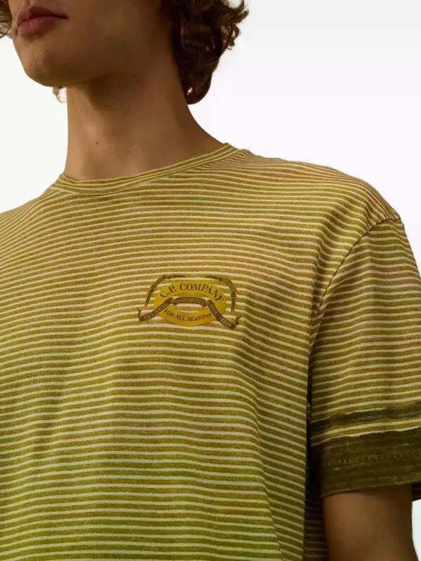 C.P. COMPANY Striped Short-sleeve T-shirt - Green