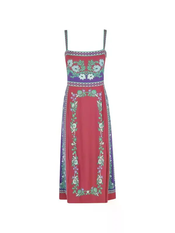La DoubleJ Buy Me A Martini Floral Print Midi Dress - Pink