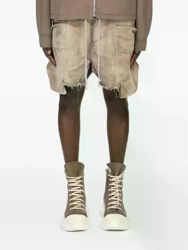 Rick Owens Frayed Pocket Shorts - Brown