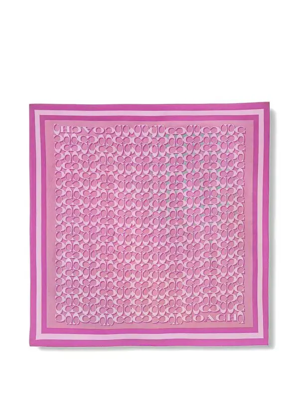 COACH Signature Silk Scarf - Pink