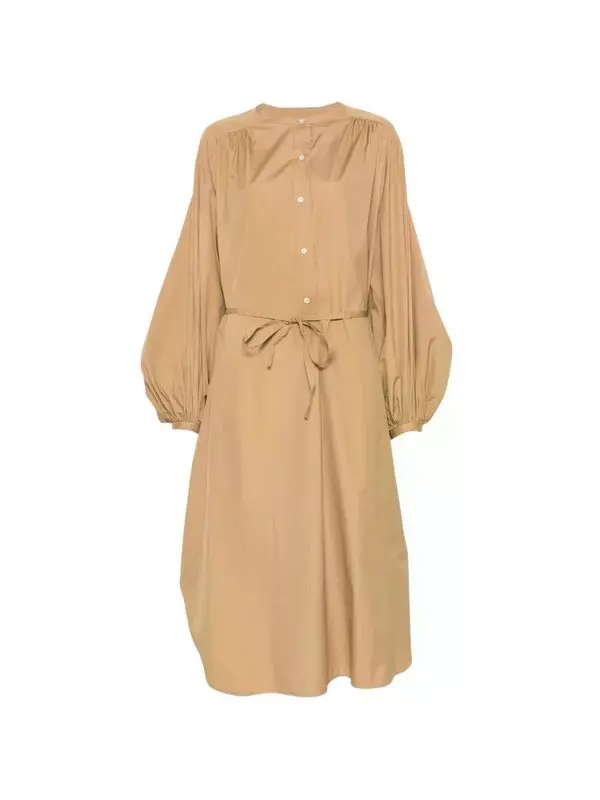 Loulou De Saison Belted Button-fastening Midi Dress - Neutrals