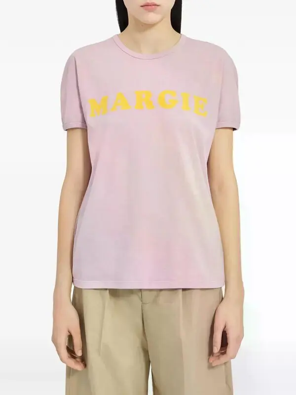 MAISON MARGIELA Jersey T-shirt With Logo Print - Pink