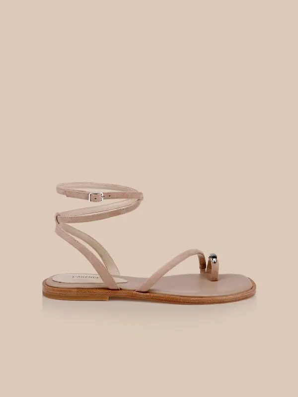 L'Agence Mariana Suede Sandal - Cappuccino Suede