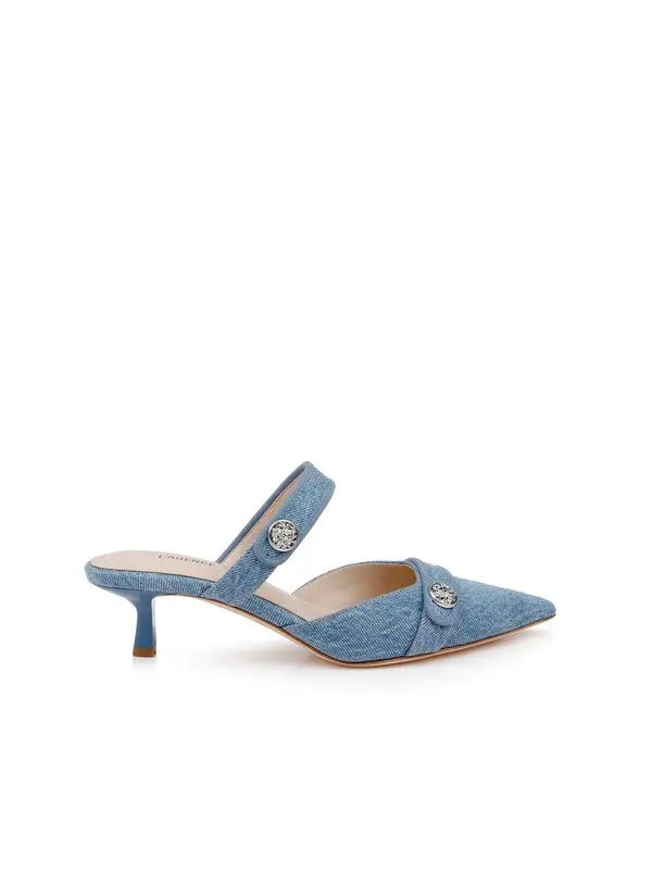 L'Agence Gilliane Denim Mule - Light Denim