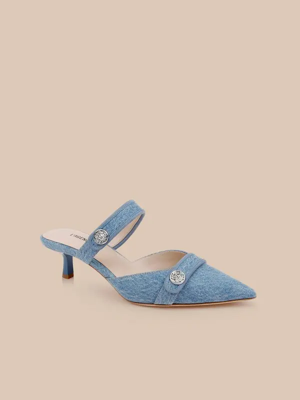 L'Agence Gilliane Denim Mule