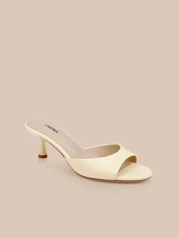 L'Agence Arleen Kitten-heel Mule - Lemon Leather