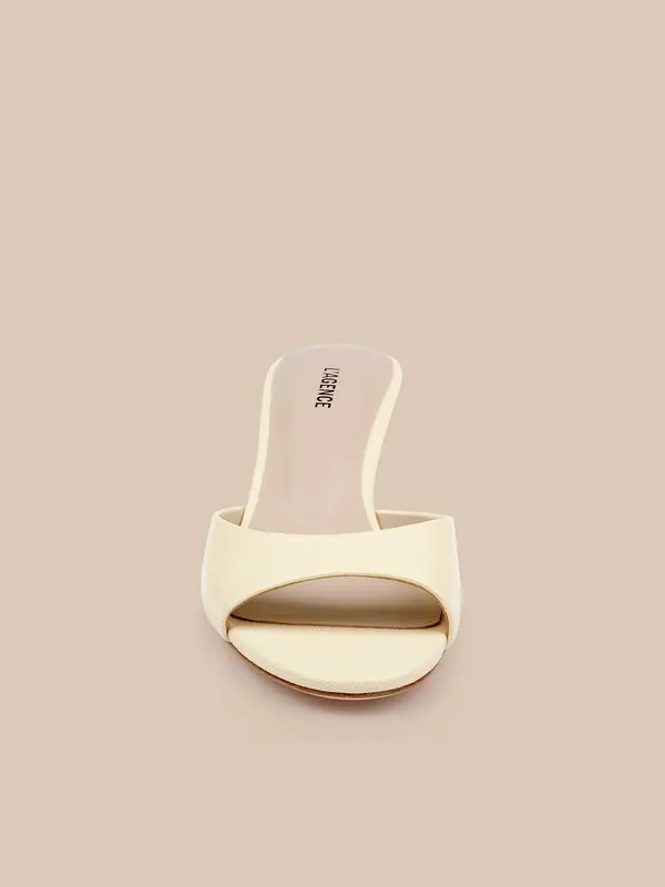L'Agence Arleen Kitten-heel Mule - Lemon Leather