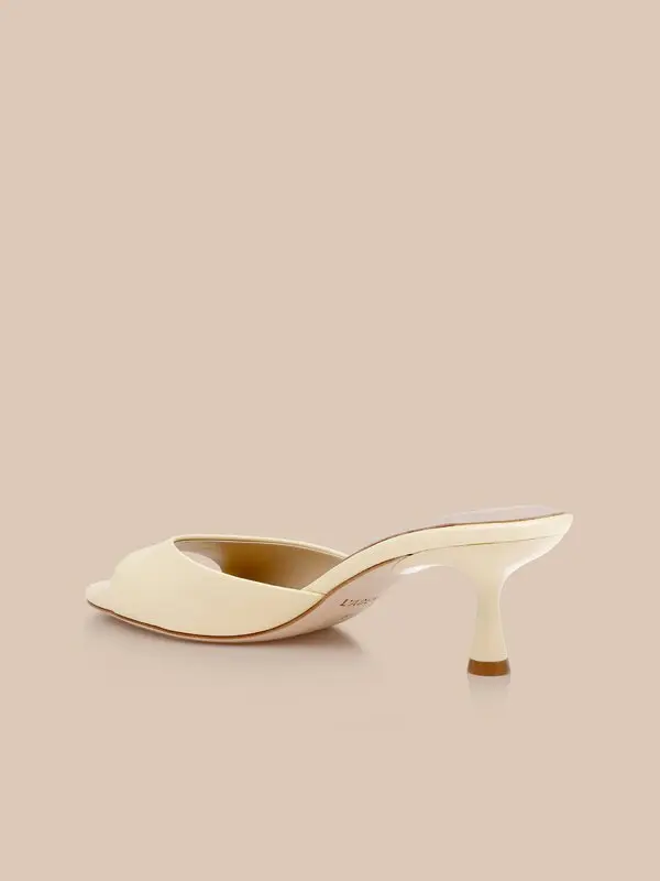 L'Agence Arleen Kitten-heel Mule - Lemon Leather