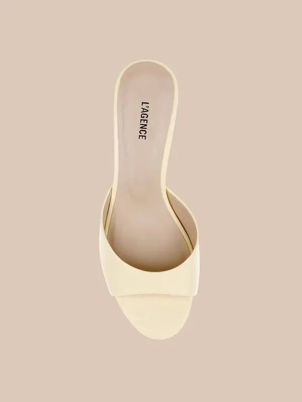 L'Agence Arleen Kitten-heel Mule - Lemon Leather
