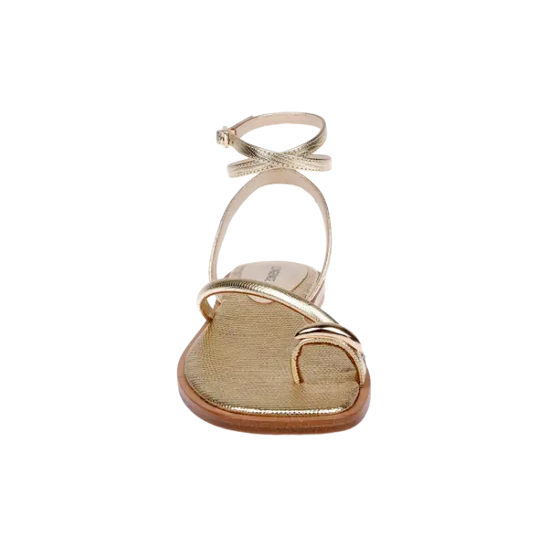 L'Agence Mariana Leather Sandal - Gold Lizard Leather
