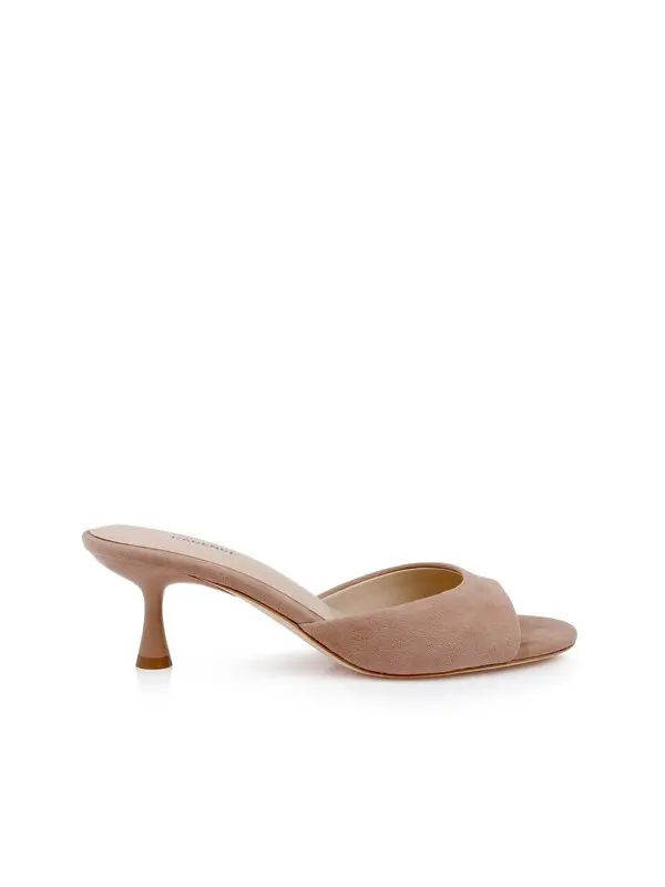 L'Agence Arleen Kitten-heel Mule - Cappuccino Suede