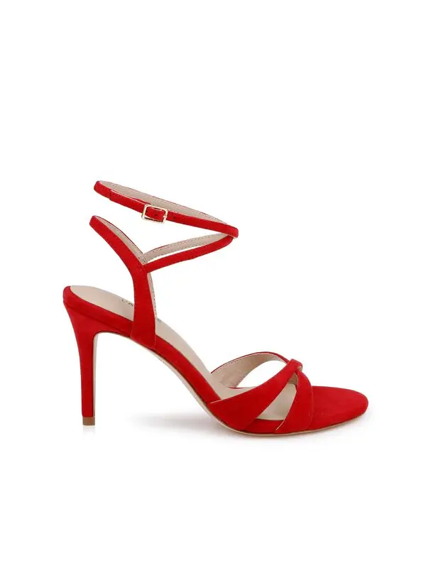 L'Agence Miranda Suede Sandal - Red Suede