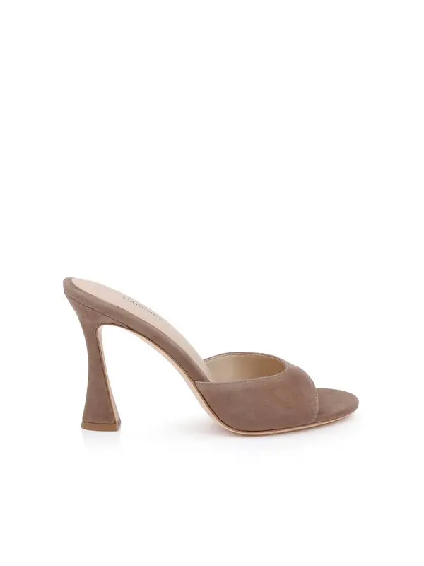 L'Agence Avery Suede Open-toe Mule - Cardamom Suede