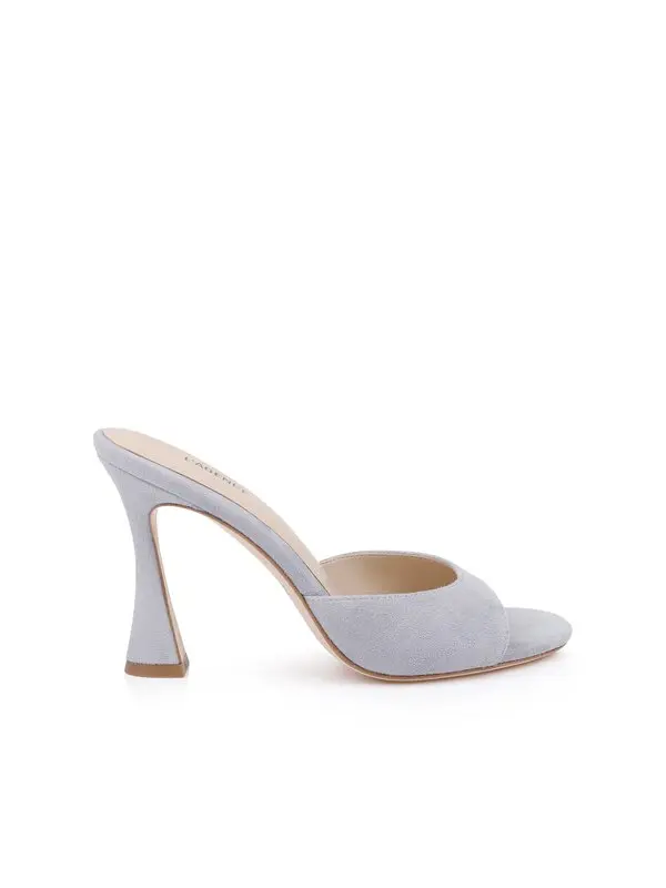 L'Agence Avery Suede Open-toe Mule - Pale Blue