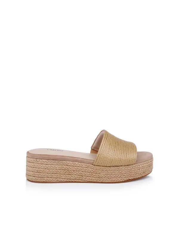 L'Agence Ramani Platform Espadrille - Natural Rafia
