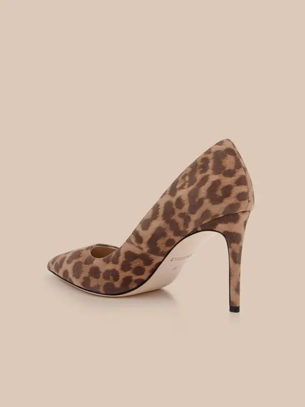L'Agence Maelle Suede Pump - Leopard Suede
