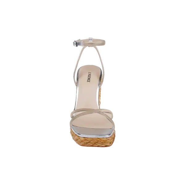 L'Agence Malone Wedge Espadrille - Silver Leather