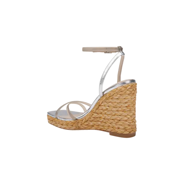 L'Agence Malone Wedge Espadrille - Silver Leather