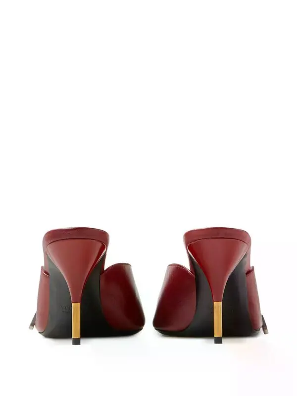 Versace Nyx Leather Mules With Engraved Logo Detail - Red