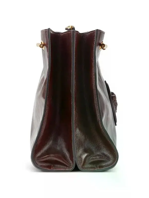 Versace Cabine Leather Shoulder Bag - Brown