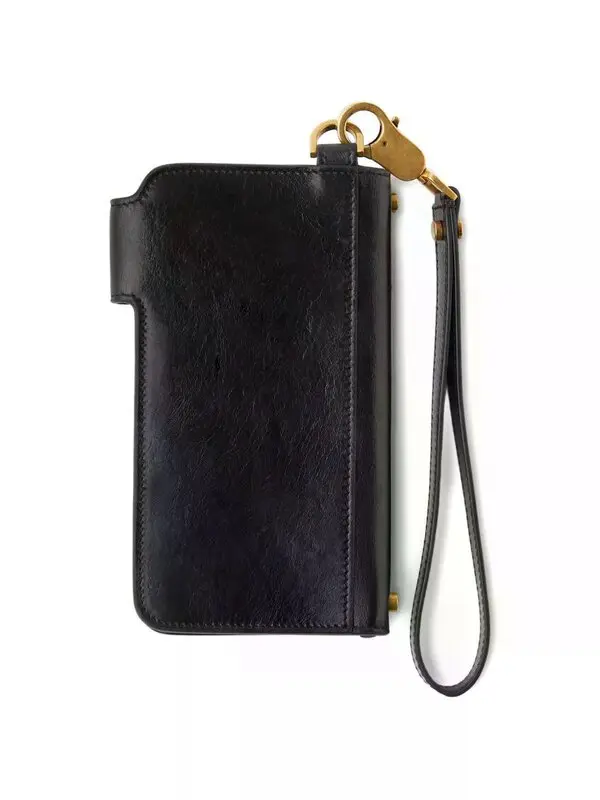 Versace Emblème Long Leather Wallet - Black