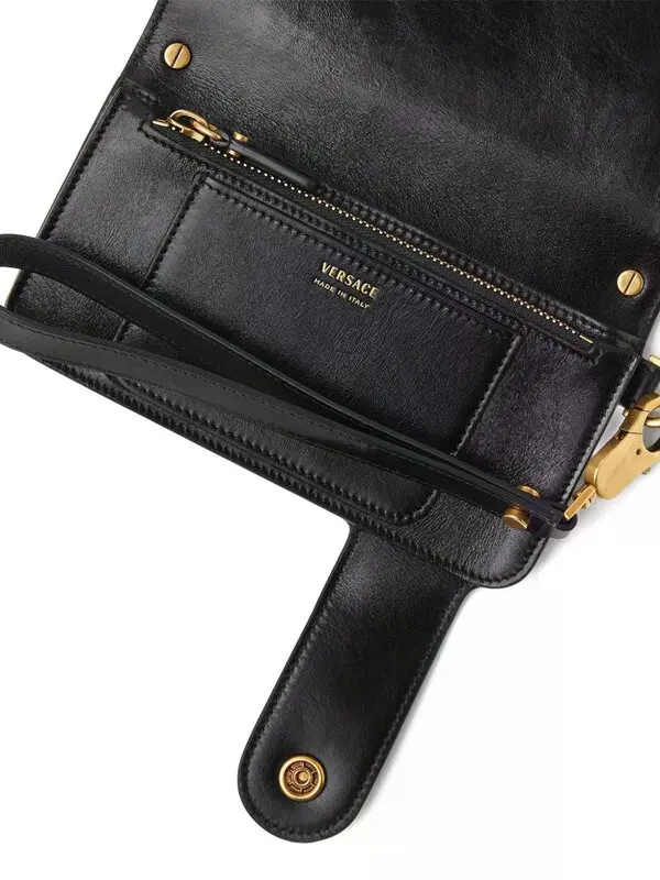 Versace Emblème Long Leather Wallet - Black