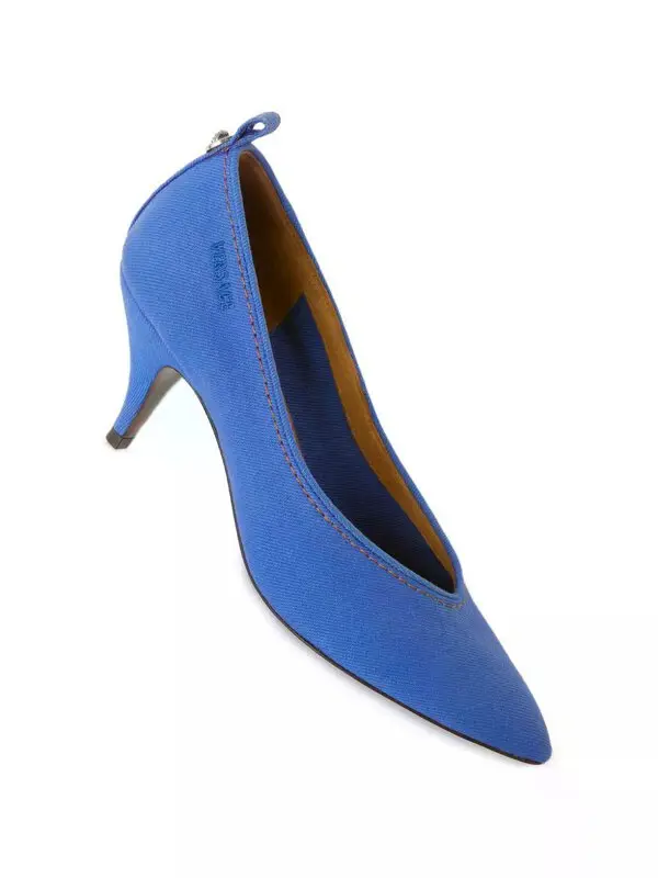 Versace Tina Denim Stiletto Pumps - Blue