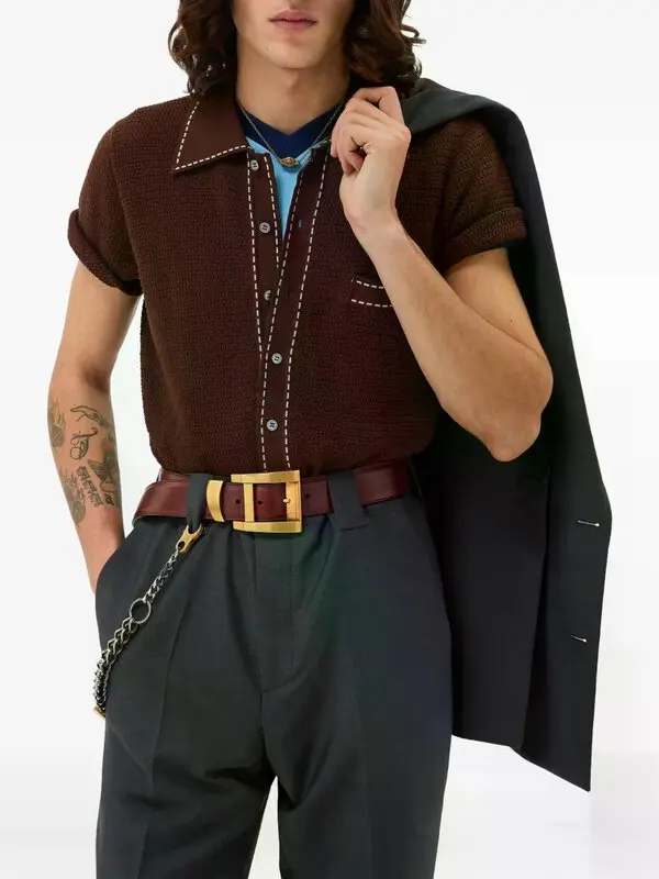 Versace Cotton Knit Shirt - Brown