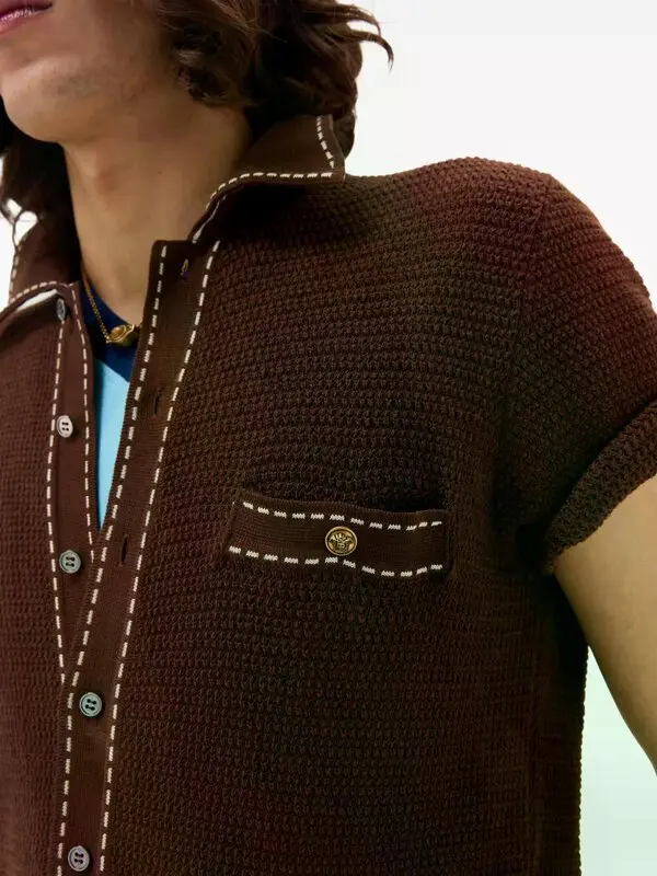 Versace Cotton Knit Shirt - Brown