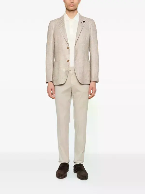 LARDINI Patterned Button Blazer - Neutrals