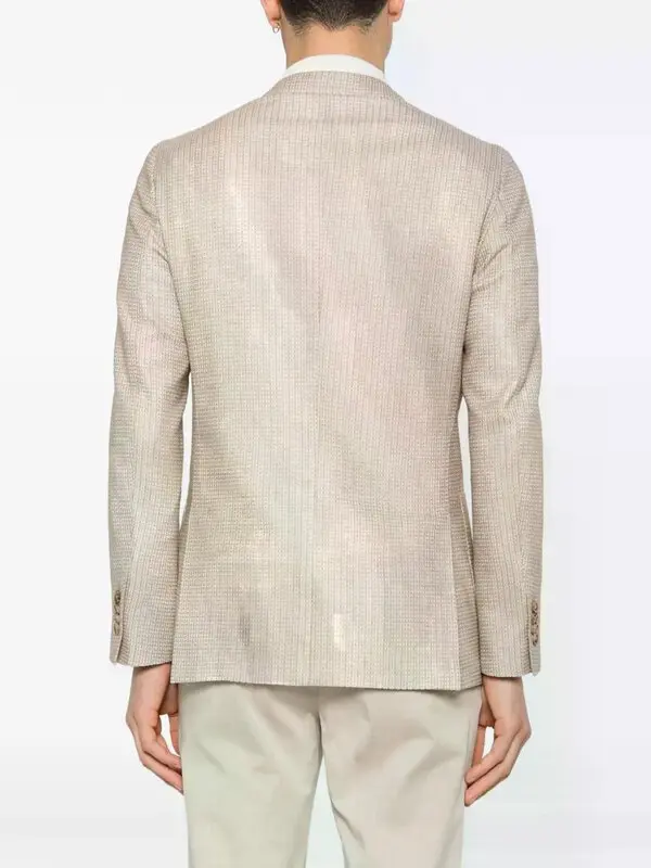 LARDINI Patterned Button Blazer - Neutrals
