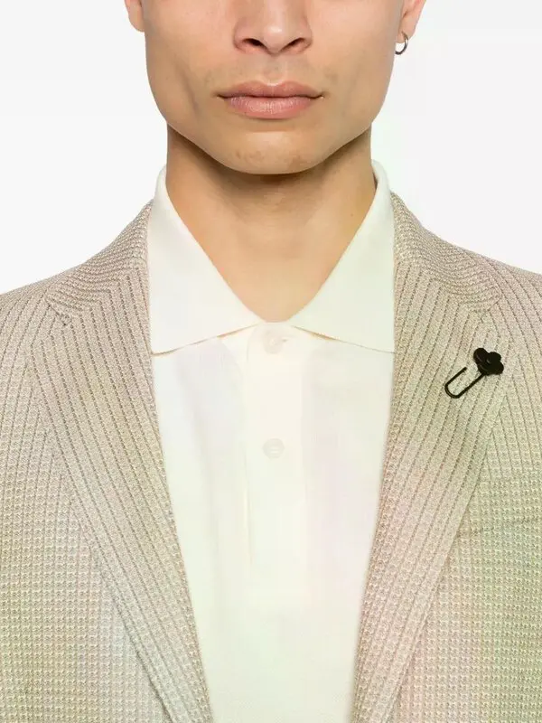 LARDINI Patterned Button Blazer - Neutrals
