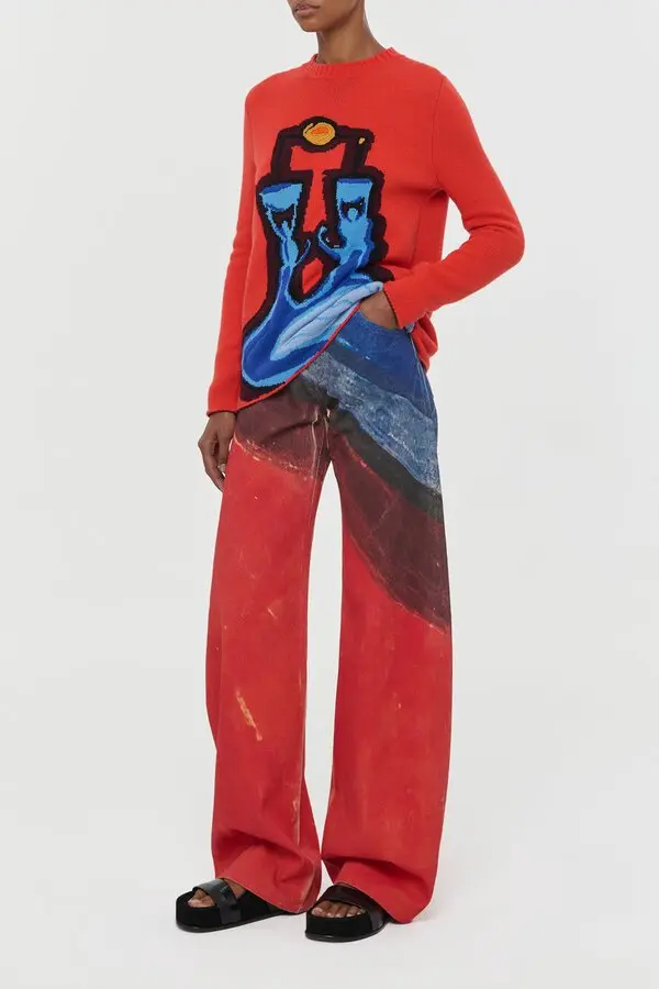 Gabriela Hearst Amoret Barrel-leg Jean In Air Multi Recycled Cotton Denim - Multicolor