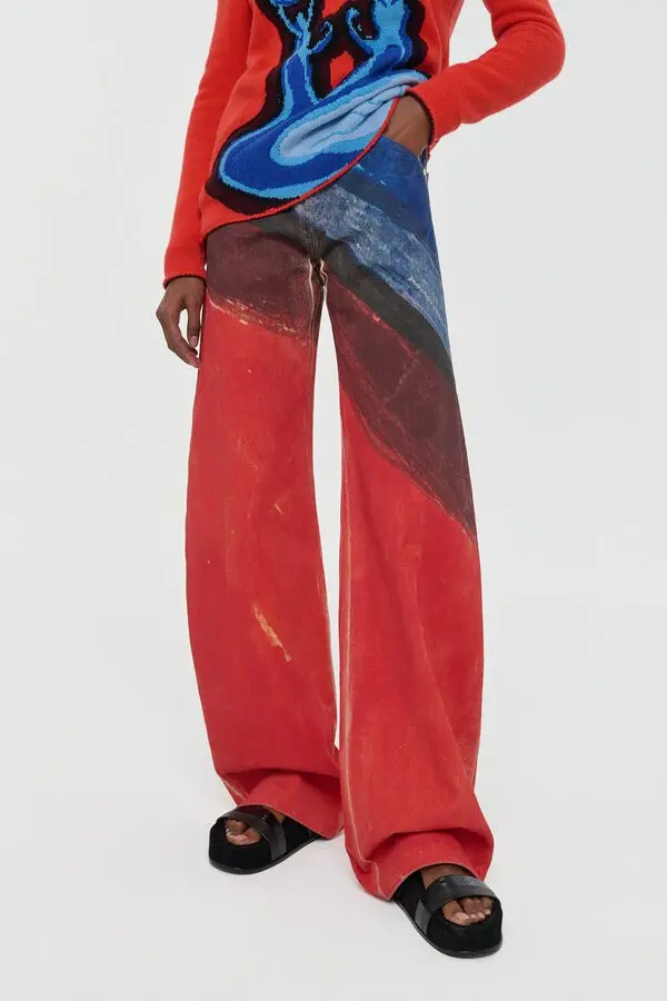 Gabriela Hearst Amoret Barrel-leg Jean In Air Multi Recycled Cotton Denim - Multicolor