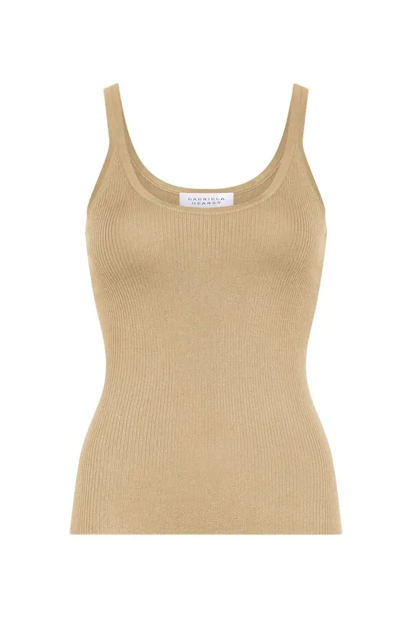 Gabriela Hearst Cinxia Knit Tank Top In Cashmere Silk - Hay