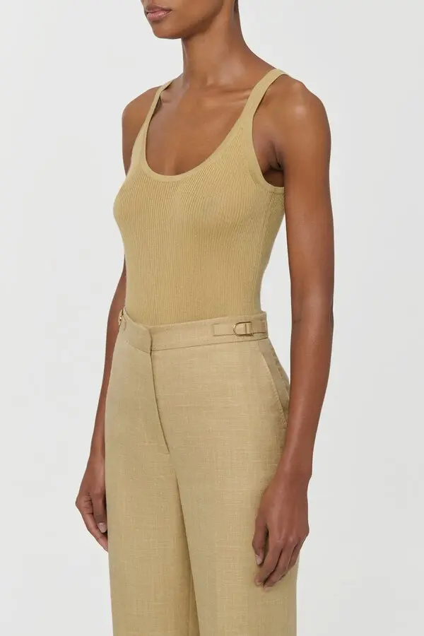 Gabriela Hearst Cinxia Knit Tank Top In Cashmere Silk - Hay