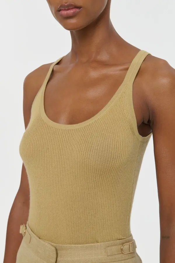 Gabriela Hearst Cinxia Knit Tank Top In Cashmere Silk - Hay
