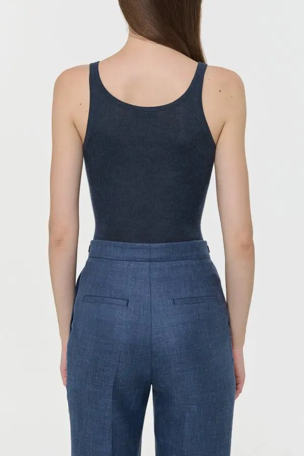 Gabriela Hearst Cinxia Knit Tank Top In Cashmere Silk - Denim