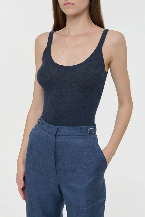 Gabriela Hearst Cinxia Knit Tank Top In Cashmere Silk - Denim