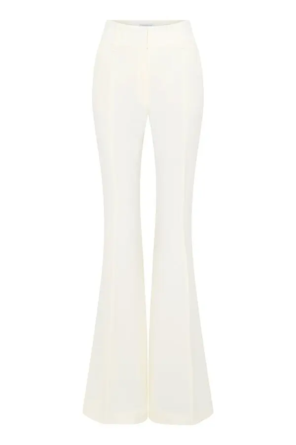 Gabriela Hearst Rhein Flare Pant In Virgin Wool Crepe - Ivory