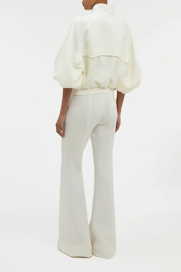 Gabriela Hearst Rhein Flare Pant In Virgin Wool Crepe - Ivory