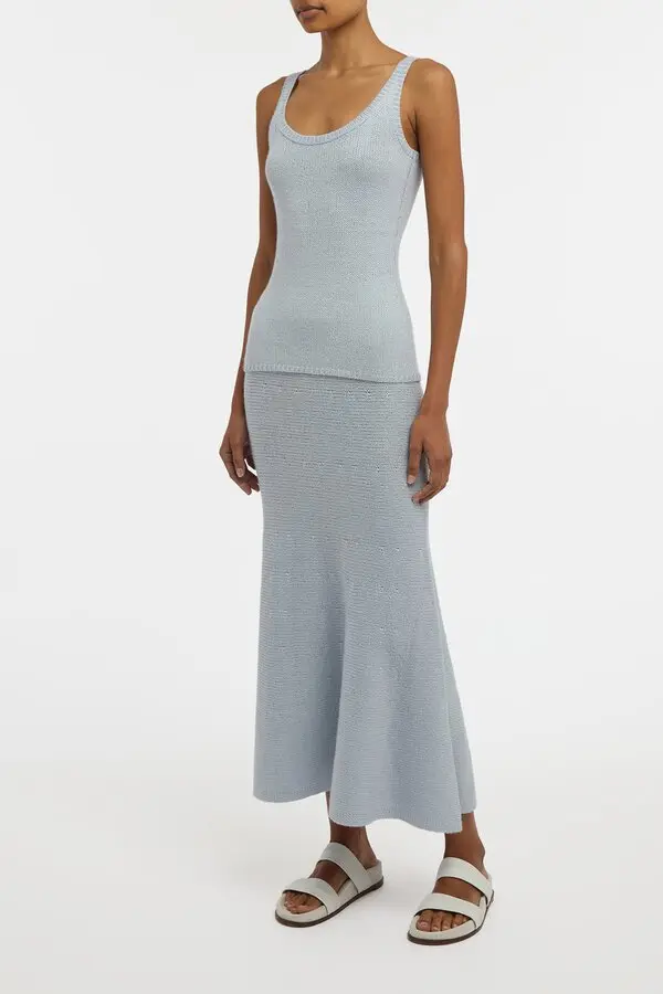 Gabriela Hearst Brigid Knit Tank Top In Cashmere - Light Blue