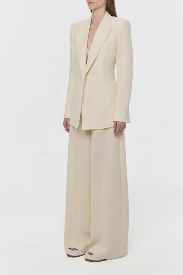 Gabriela Hearst Gelos Wide-leg Alpaca Wool Trousers - Ivory