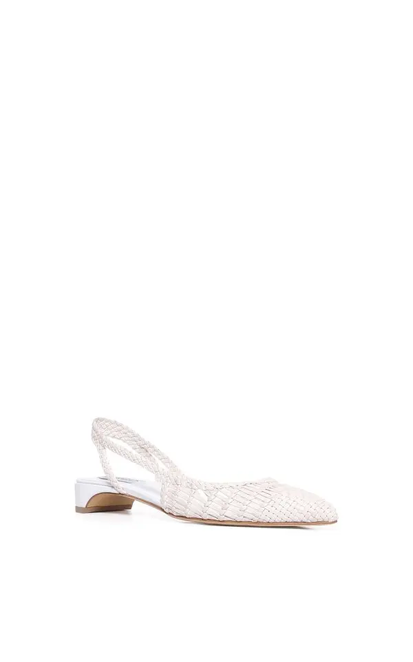 Gabriela Hearst Perro Braided Slingback Pumps In Leather - White