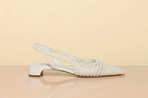 Gabriela Hearst Perro Braided Slingback Pumps In Leather - White
