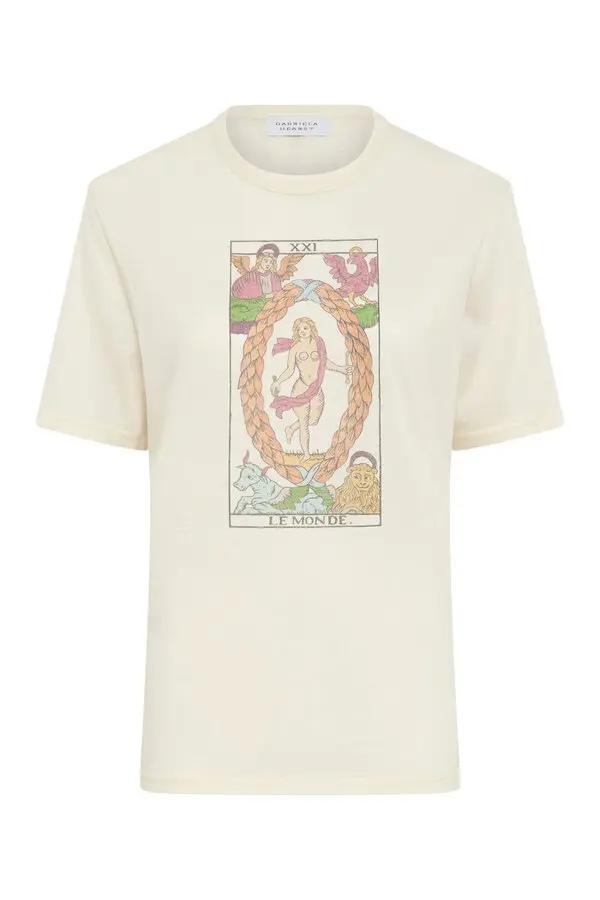 Gabriela Hearst Sayara Printed Cashmere T-shirt