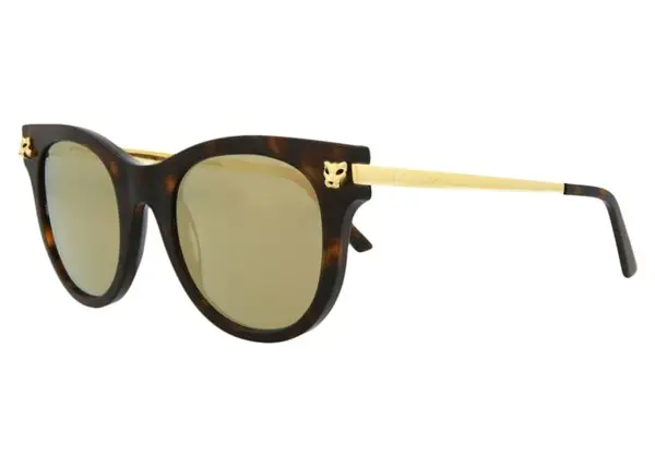 CARTIER Round Sunglasses/30002142002 - Havana/gold/bronze (ct0024s