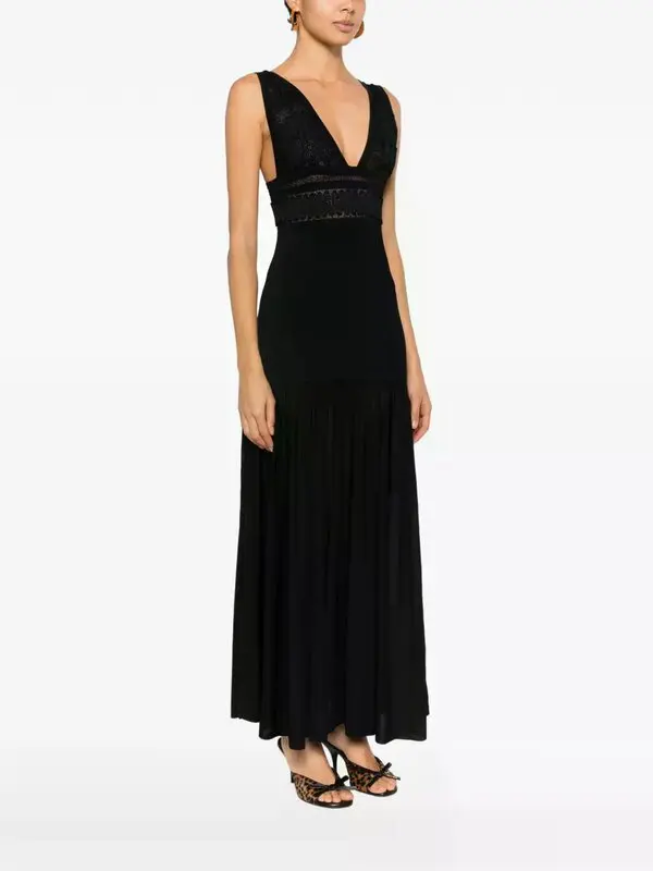 Sandro V-neck Knitted Maxi Dress